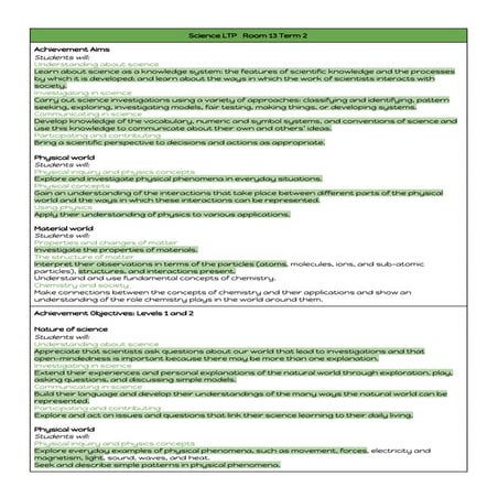 Science LTP Term 2 2018 | PDF