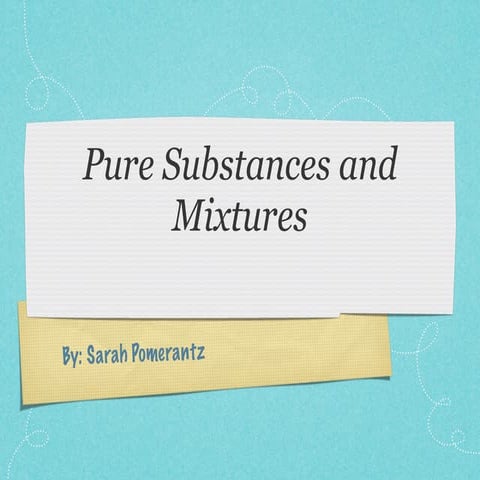 Substances and Mixtures | PDF