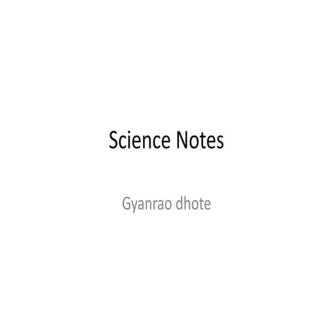 Science notes | PPT