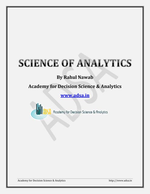 Academy for decision science & analytics (adsa)