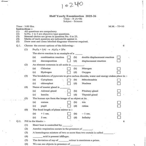 Science-Question-Bank for the class 10th students | PDF