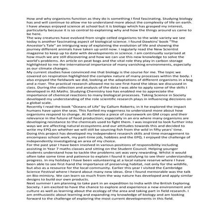 Science personal statement | PDF