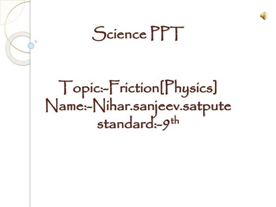 Gravity and friction | PPT