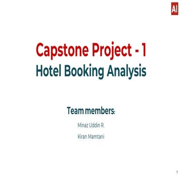 Capstone Project on Hotel Booking Cancellation | PPTX