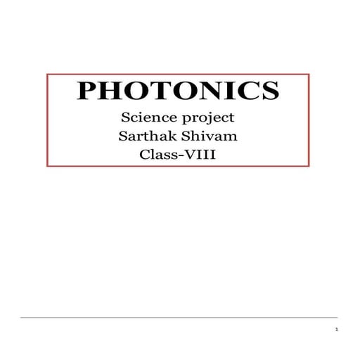 Photonics | DOCX | Physics | Science