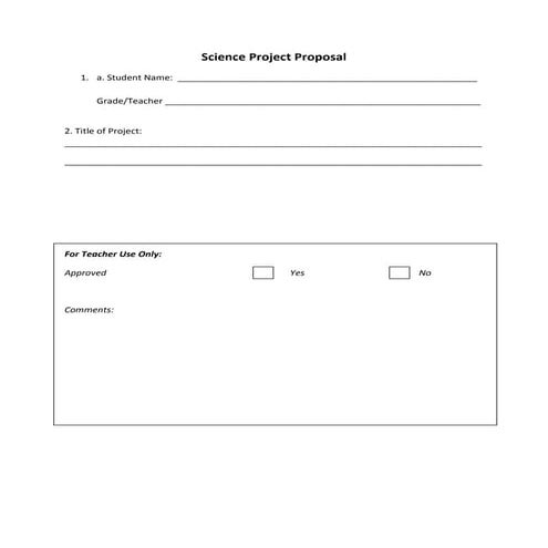 Science project proposal form | PDF