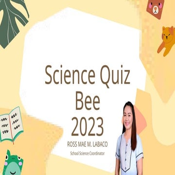 SCIENCE QUIZ BEE 2023 for ELEMENTARY (GRADE3 - GRADE 6) | PPTX