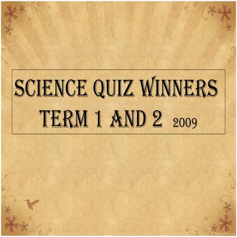 Science Quiz Winners | PPT