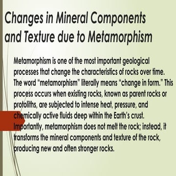 SCIENCE REPORT describing metamorphic rock | PPTX