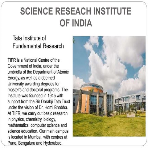 SCIENCE RESEACH INSTITUTE OF INDIA.pptx