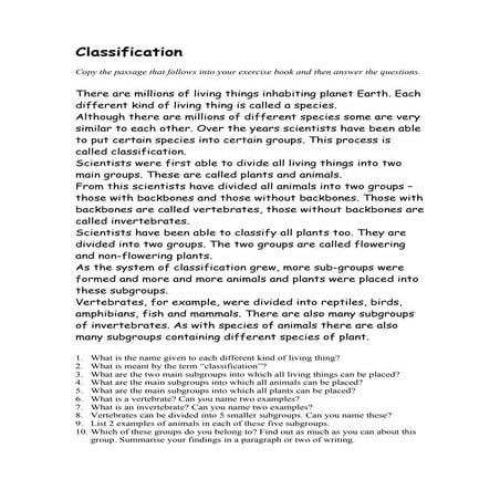 Living things classification | PPT