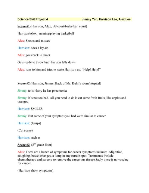 Science skit script | DOCX