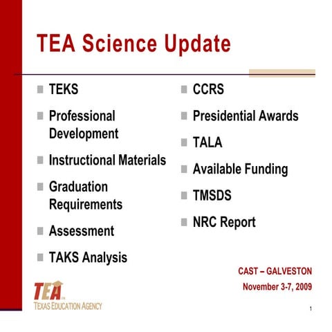 New Science TEKS_TEA Update | PPT