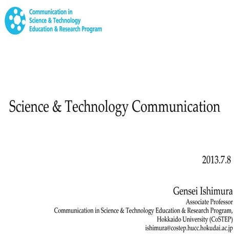 Science & Technology Communication | PDF