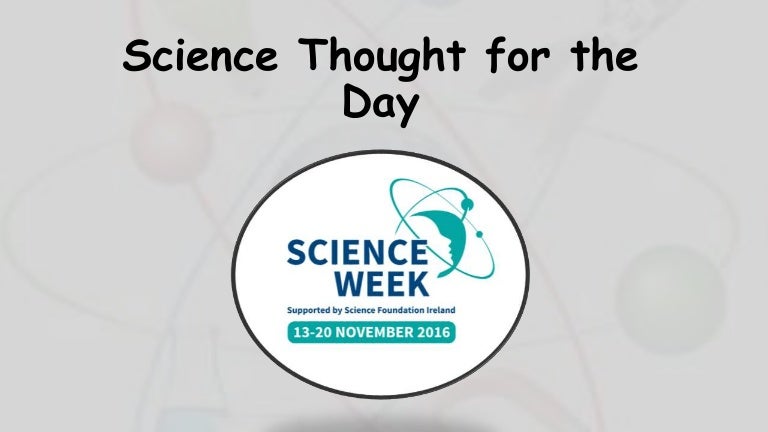 Science Thought for the Day
