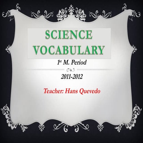 Science vocabulary | PPT | Science
