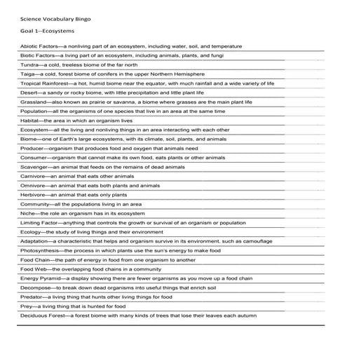 Science vocabulary | PDF