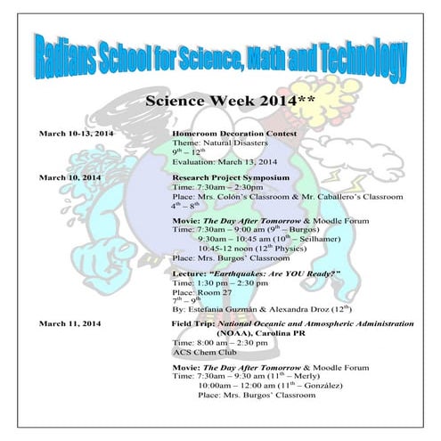 Science week 2014 schedule | PDF