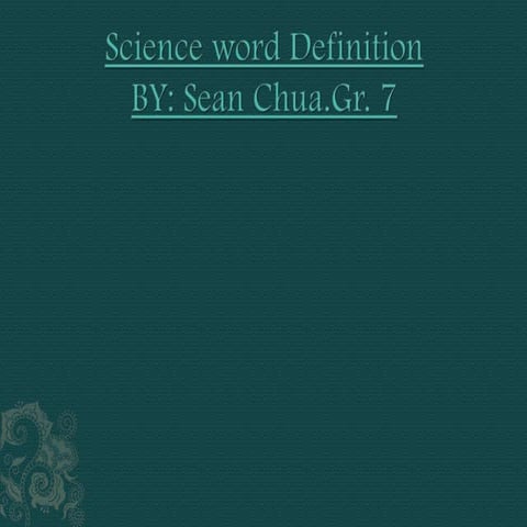 Science word definition sean- newest version | PPTX | Chemistry | Science