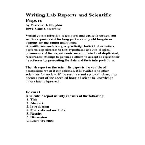 Scientific Report Writing Tips | PDF