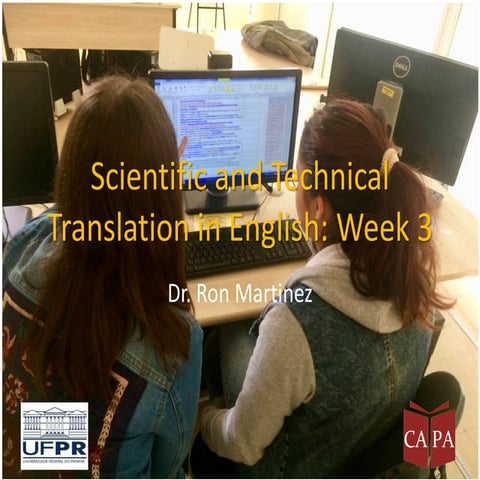 Scientific and technical translation in English - week 3 2019 | PPT