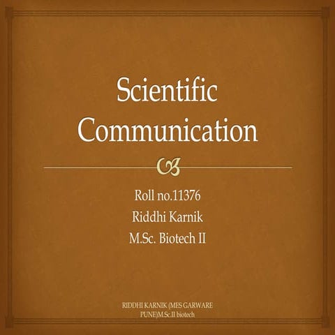 Scientific communication | PPTX