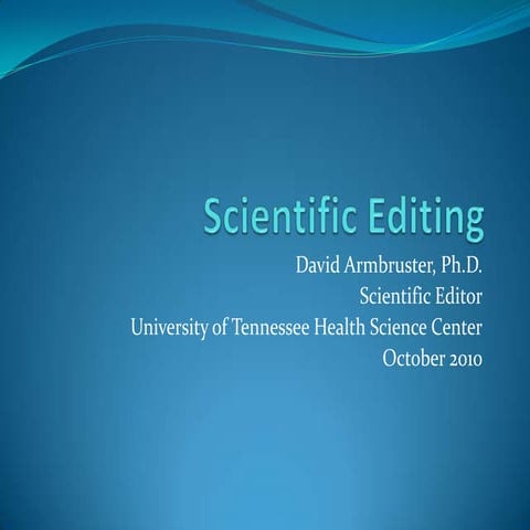 Scientific Editing Pcoc | PPTX