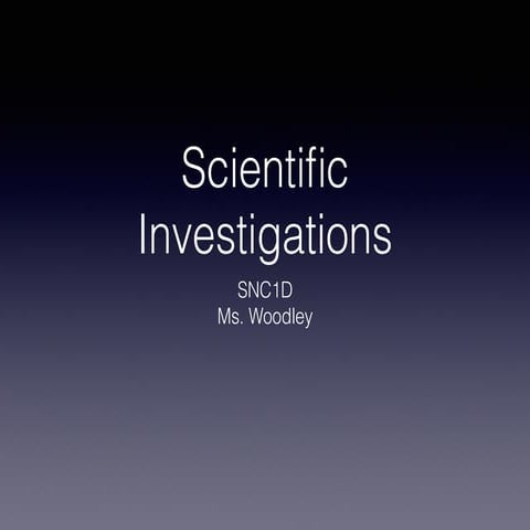 Conducting a Scientific Investigation in High School | PDF