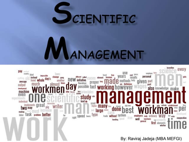 Scientific management Theory By FW Taylor | PPTX