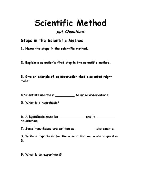 Thinking map how to set up an experiment new | PDF