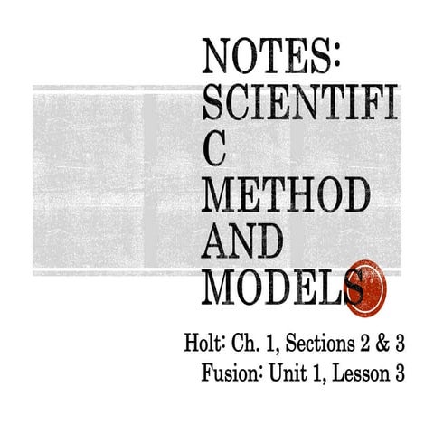 Scientific Method and Model Notes | PPT | Physics | Science