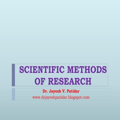 Scientific Method and Steps to conduct Scientific Research | PDF