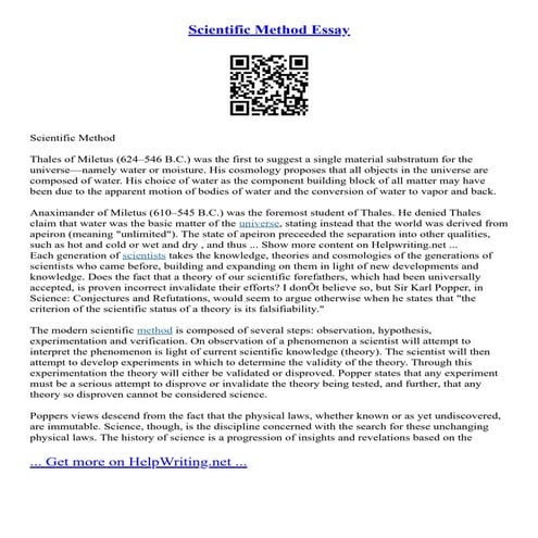 Scientific Method Essay | PDF | Chemistry | Science
