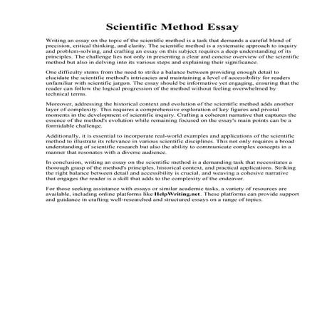 Scientific Method Essay | PDF