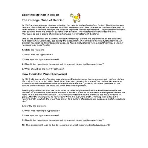 Biology - Scientific Method in Action | PDF