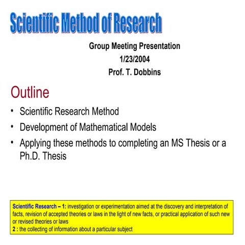 Scientific method of research | PPT