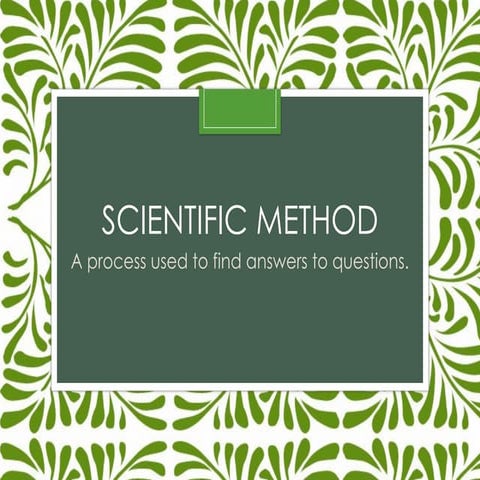 Scientific Method Powerpoint Presentation | PDF