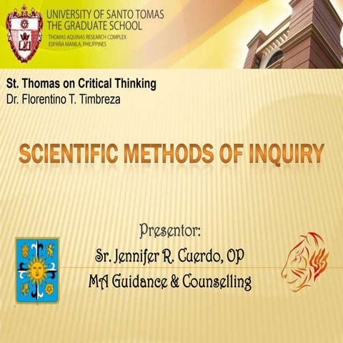 Scientific Methods of Inquiry (2 of 5) | PPT