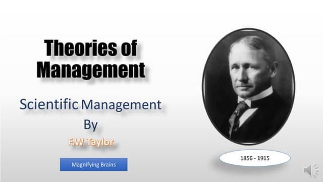 Scientific management Theory By FW Taylor | PPTX