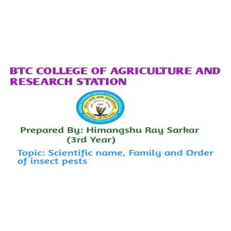 Scientific name,Family, Order of all insect pests.pdf