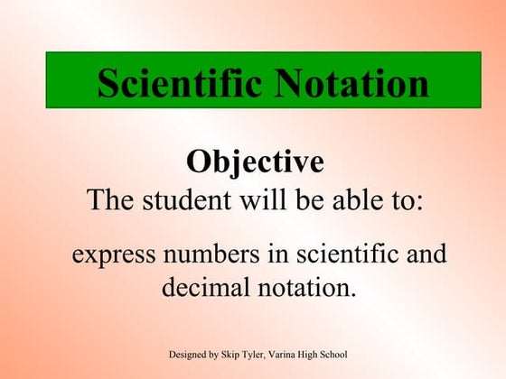 Scientific notation powerpoint | PPT