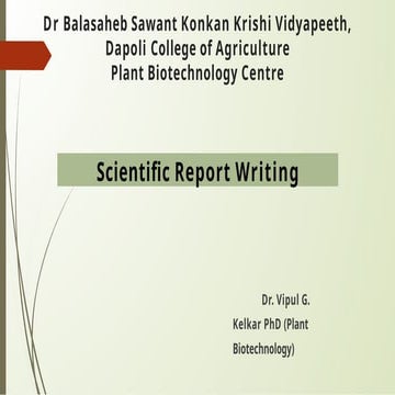 Scientific Report Writing.pptx how to write | PPTX