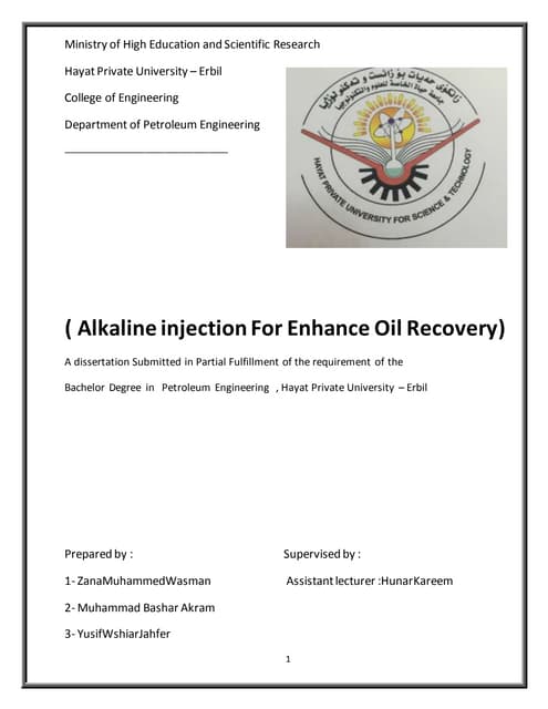 Enhanced Oil Recovery EOR using flooding polymer ( Polyacrylamide ) | PPTX