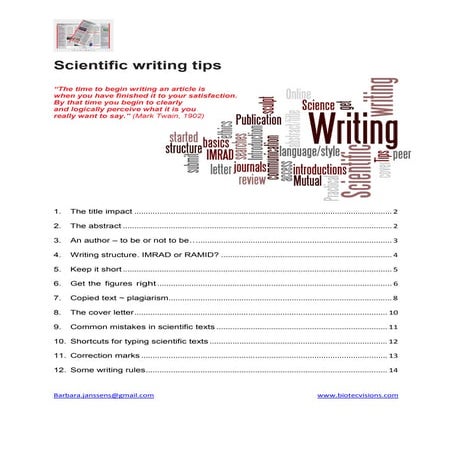 Scientific writing content nov2010 | PDF