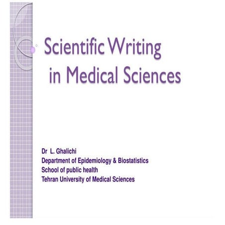 Scientific Writing In Medical Sciences | PDF