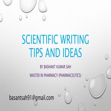 Scientific writing Tips and Ideas | PPTX