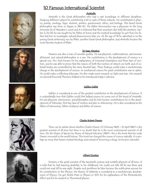 Great scientists in the world | PDF