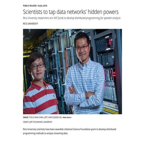 Scientists to tap data networks' hidden powers | PPT