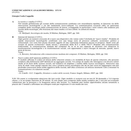 Scienze della comunicazione 2010 2011 (3) | PDF