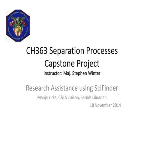 Sci finder help ch363 capstone project - research assistance | PPTX | Databases | Computer ...